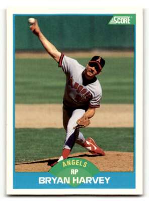 1989 Score #185 Bryan Harvey California Angels Baseball Cards EX/NM ID ...