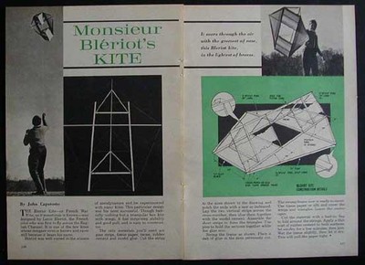 Bleriot Kite 1967 How-To build PLANS French WAR Triangular Box Kite | eBay