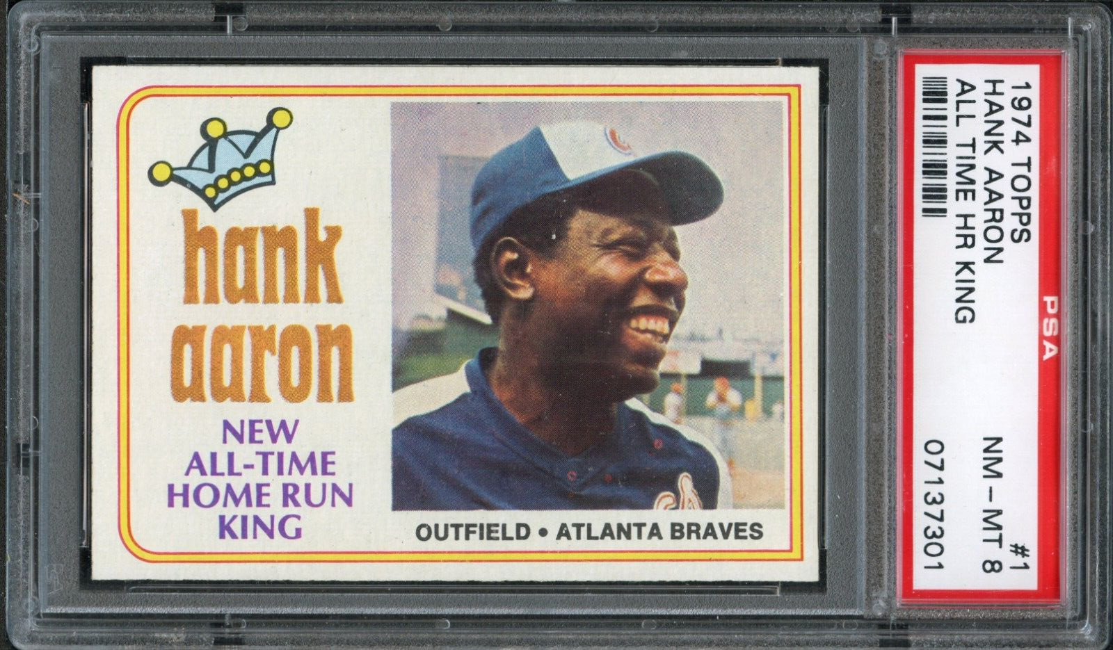 BB - 1974 - Topps - #1 - Hank Aaron All Time HR King - PSA 8 - NM-MT | eBay