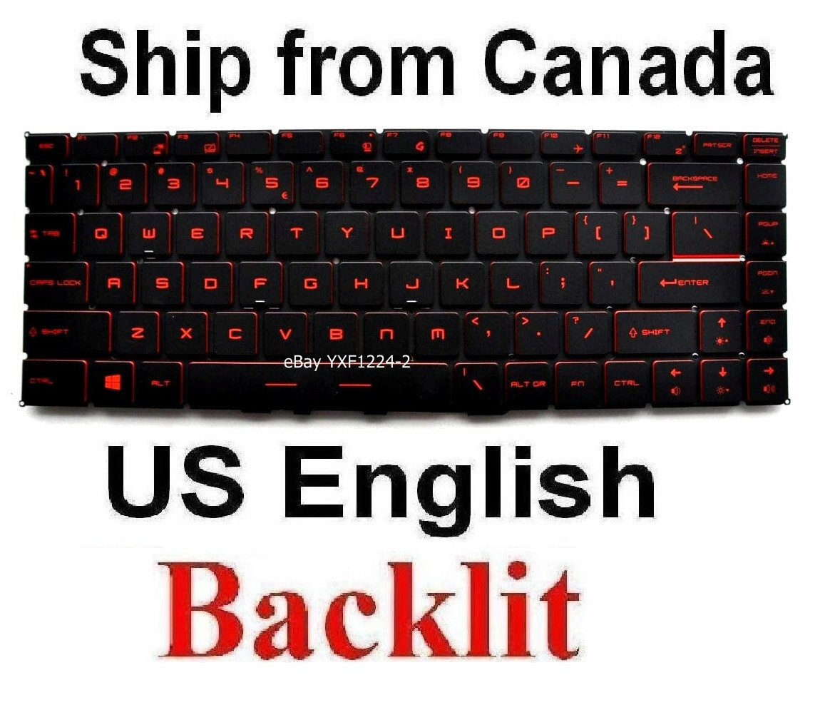 Keyboard for MSI MS-16R5 MS-16R6 MS-16R8 - US English Backlit | eBay