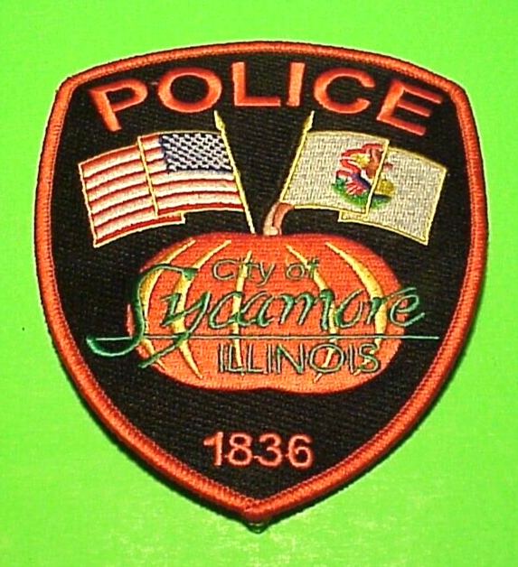 SYCAMORE ILLINOIS 1836 IL ( PUMPKIN ) 5" POLICE PATCH FREE SHIPPING ...