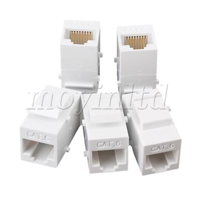 5PCS White Cat6 Inline RJ45 Keystone Wall Coupler Jack Adapter Keystone ...