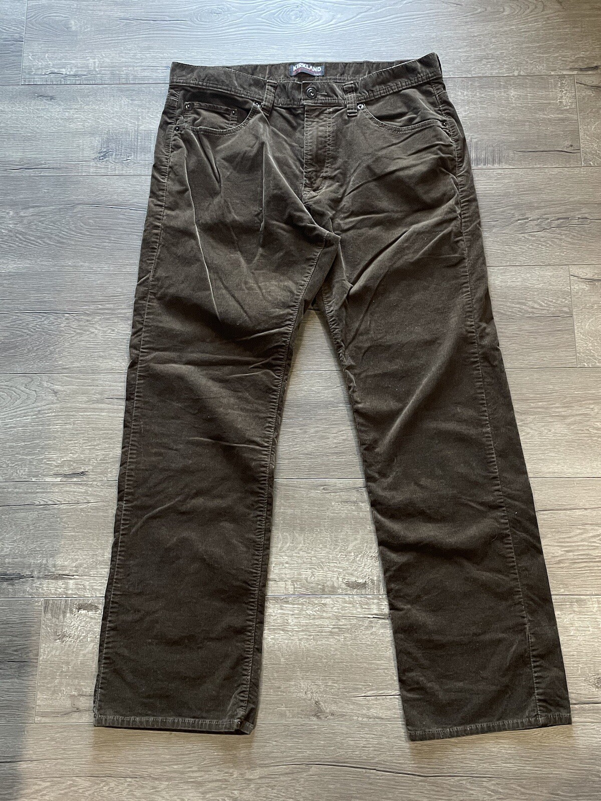 Kirkland Signature Pants Mens Brown Straight Leg Cord… - Gem