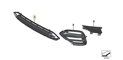 Genuine BMW X4 G02 Front Bumper Lower Center Grill ACC 51117418733 NO🇺🇸 ...
