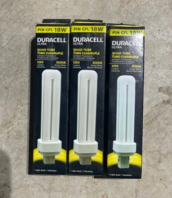 Duracell Ultra 18W Quad Tube 1250 Lumens Bright White 3 Pack | eBay