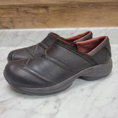 Women's sz 7 M Merrell Jovilee Lattice Slip-On Leather Clogs Shoes ...