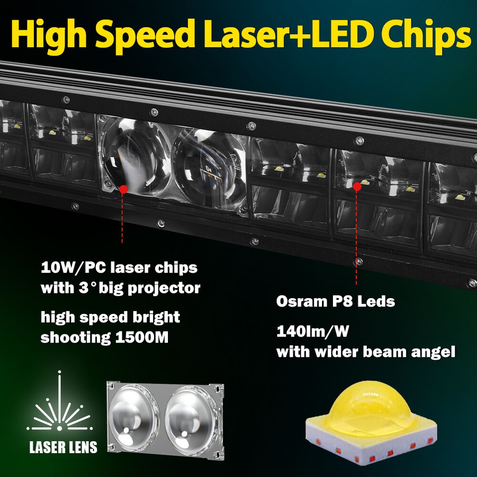 Laser 22" 32" 42" Led Work Light Bar Combo Driving offroad UTV 4WD SUV ...
