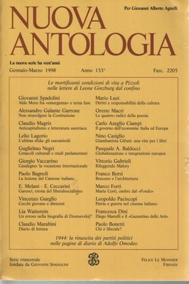 Nuova Antologia Gennaio- Marzo 1998 Vol. 580 Fasc. 2205 - AA.VV. [1998 ...