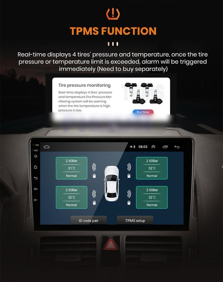 9in Car Radio GPS Navi FM Player Head Unit Fit For Mercedes Benz C350 ...