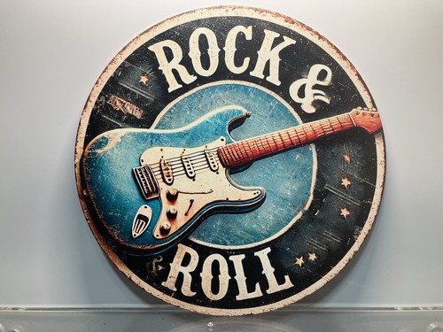 VINTAGE REPRODUCTION- ALUMINUM METAL SIGN- MAN CAVE- BAR- ROCK & ROLL ...