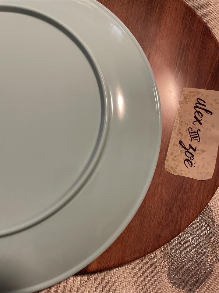 Alex And Zoe Green And Wood MELAMINE Salad Plates Set 4 Pieces | eBay