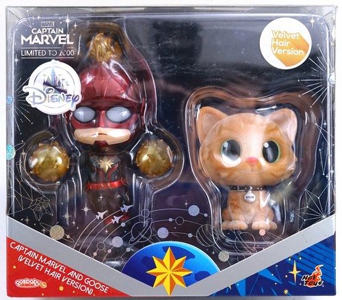 New Disney D23 Captain Marvel And Goose Velvet Hair Version LE Bobble ...