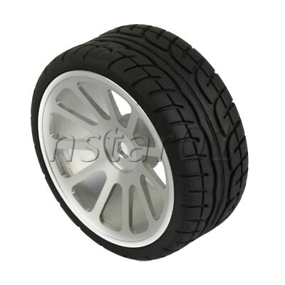 4pcs RC1:10 On-Road Car Plastic Drift Tyre & Alloy 10-Spoke Wheel Rim ...