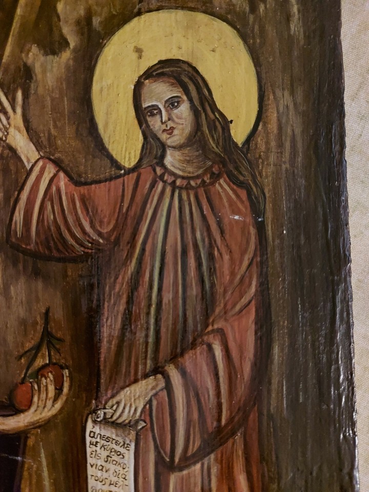 Antique Orthodox Byzantine Icon Saint Irene Hand painted!!!! | eBay