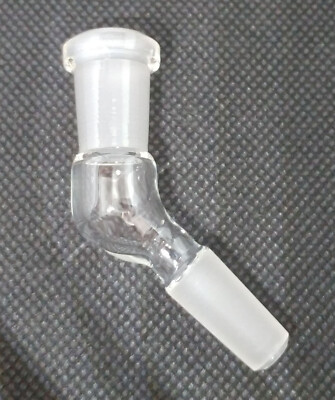 10mm 45 Degree Angle Glass Ground Joint Attachment Adapter GonG Elbow ...