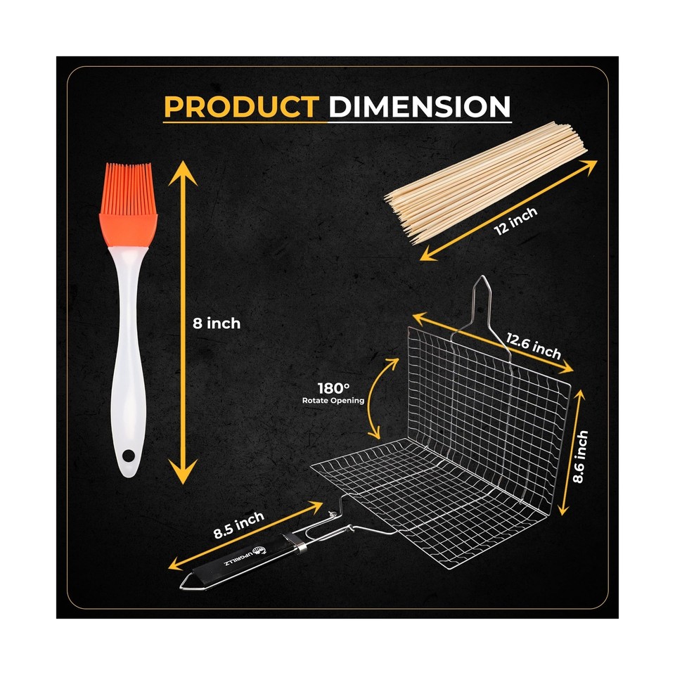 Fish Grill Baskets for Outdoor Grill Vegetables, Fish Grilling rack ...