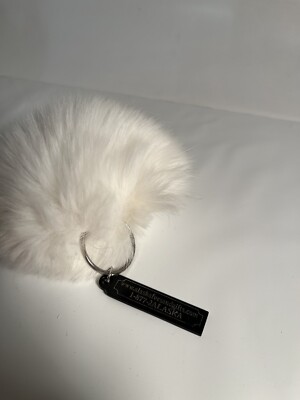 Vntg Alaska Furs Gifts Keychain White Fluff Ball Animal Tail Zip Pull ...