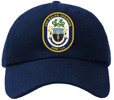 DDG-114 USS Ralph Johnson Badge Navy Baseball Cap Hat Hook and Loop ...