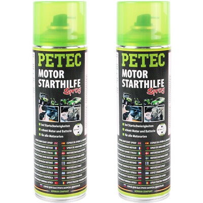 2x500mL PETEC MOTOR STARTHILFE SPRAY KALTSTARTMITTEL KALTSTARTHILFE ...