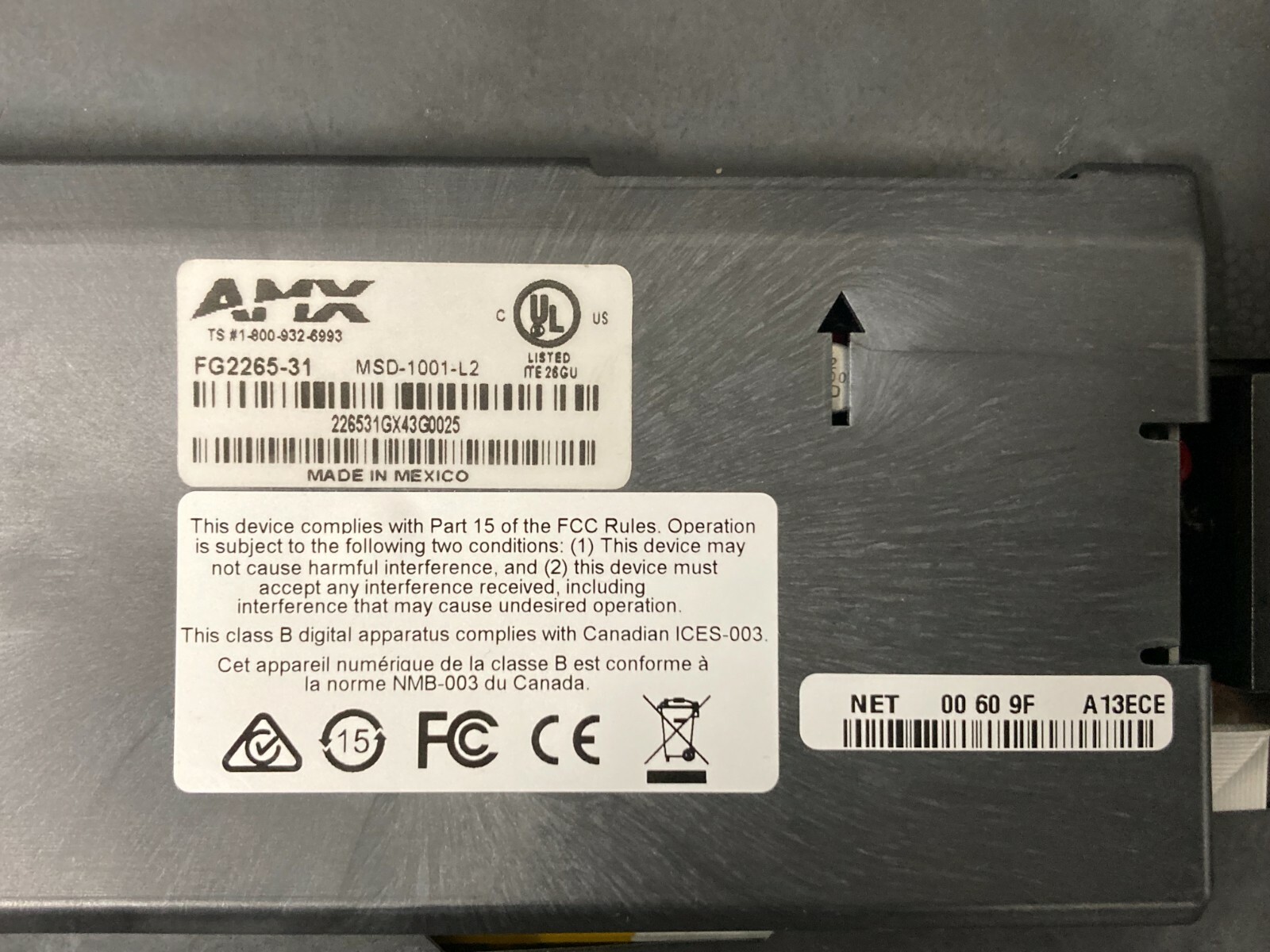 AMX MSD-1001-L2, FG2265-31 10.1" MODERO TOUCH PANEL GREAT UNIT & NICE ...