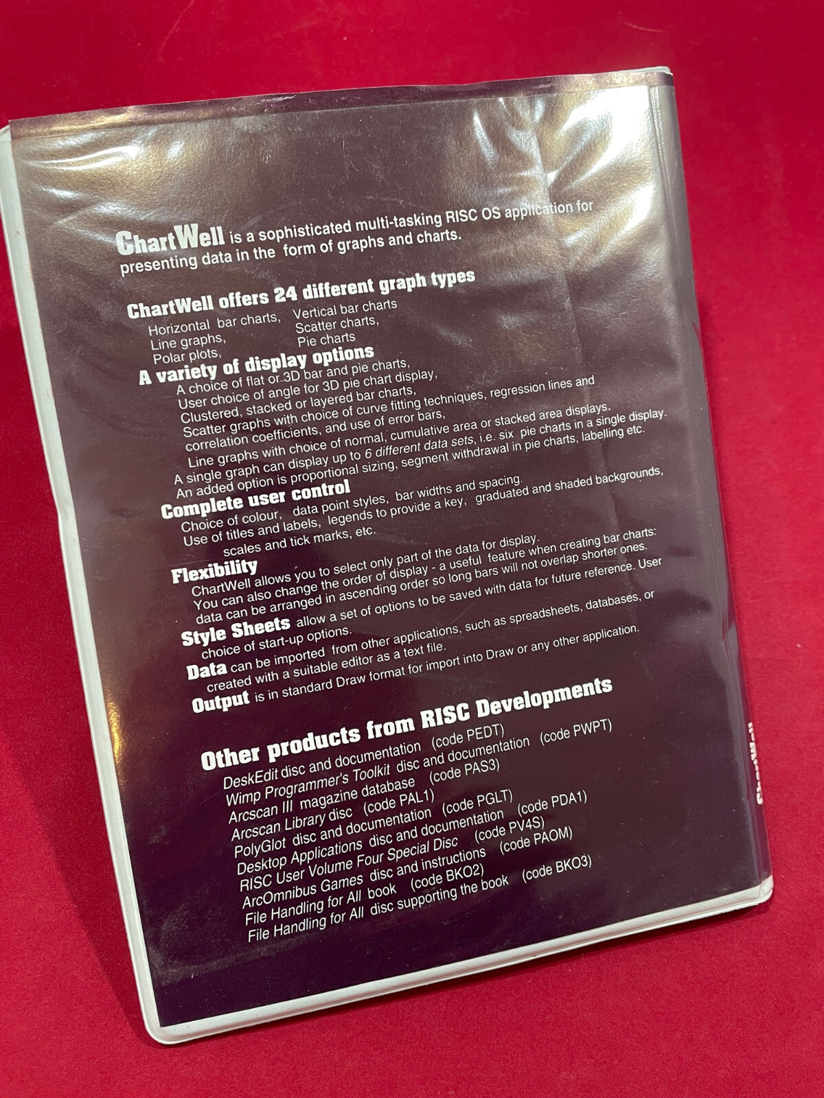 ChartWell Graphs and Charts Software for Acorn Risc PC With Manual etc ...