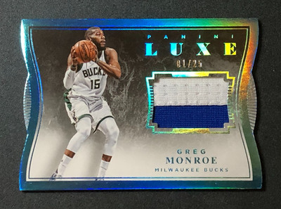 2015-16 Panini Luxe GREG MONROE Die Cut Blue Swatch/25 BUCKS 🏀 ...
