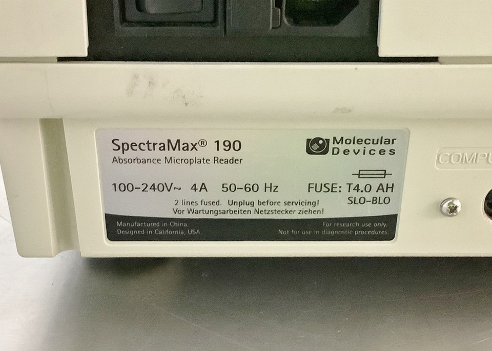 Molecular Devices SpectraMax 190 Absorbance Microplate Reader TESTED w ...