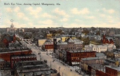 Montgomery Alabama Bird's Eye View, Showing Capitol, Vintage Postcard ...