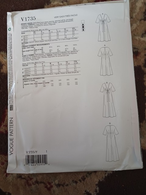 Vogue V1735 16-26 Sewing Pattern Ladies Lounging Dress Kimono Tie Front ...