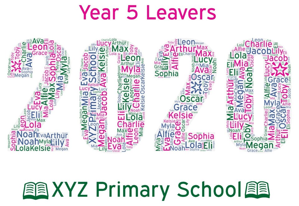 Personalised Word Art Teacher Gifts School Class Leavers End of Term ...