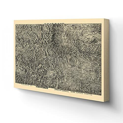 1894 Colorado Map Canvas Art - Canvas Wrap Vintage Colorado Map Wall ...