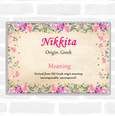 Nikkita Name Meaning Jumbo Fridge Magnet Floral | eBay UK