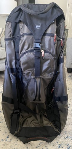 REI Black Gray Explorer Expedition Wheeled Rolling Travel Duffel Bag ...