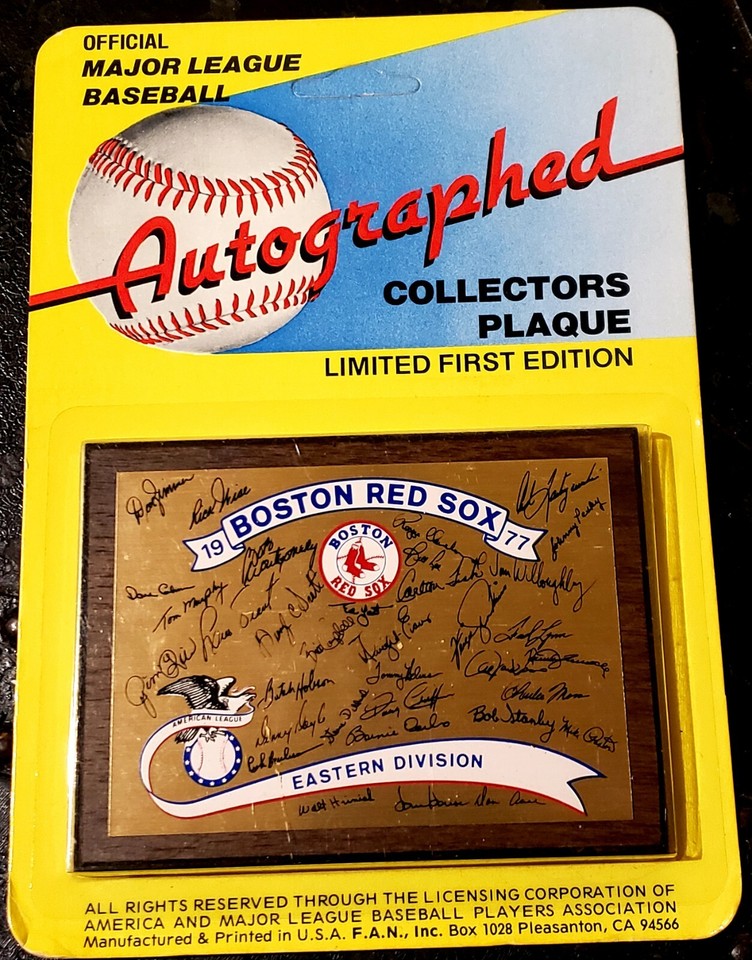 1977 MLB BOSTON RED SOX AND NEW YORK YANKEES AUTOGRAPHED COLLECTORS ...