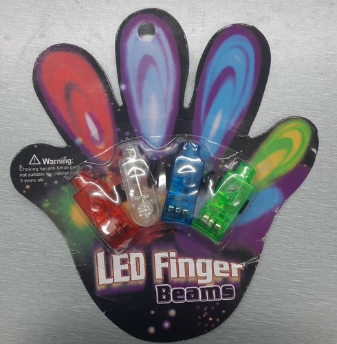 4pcs Light-Up Laser Finger Beams Ring Lamp - Red, White, Blue, Green ...