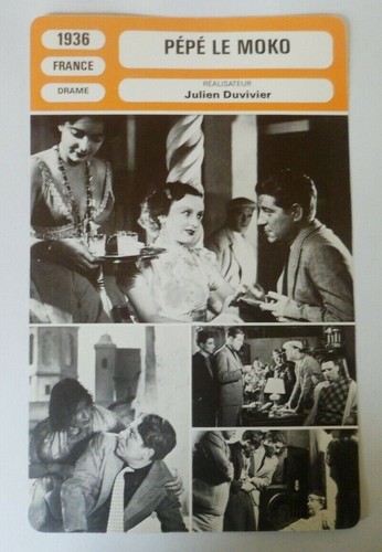 CARTE FICHE CINEMA 1936 PEPE LE MOKO Jean Gabin Mireille Balin Line ...