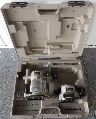 PORTER CABLE ROUTER BASE SET #1001 & 6931 PLUNGE NO MOTOR IN CASE EUC ...