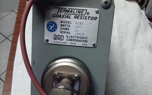 BIRD TERMALINE 8135 COAXIAL RESISTOR 150 WATT 50 OHM w/ 3FT. BNC CABLE ...