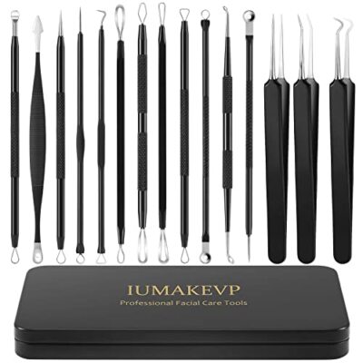 Pimple Popper Tool Kit, IUMAKEVP 15 PCS Professional Stainless Steel ...