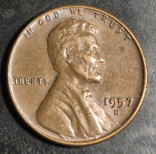 1957 D Lincoln Wheat Cent Feeder Finger Damage BN Error Coin | eBay