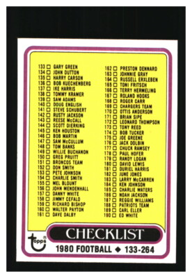 1980 Topps #246 Checklist 133-264 MINT | eBay