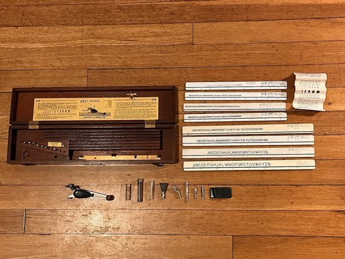 VINTAGE Keuffel & Esser K&E Leroy Lettering 8 Template Tracing Set ...