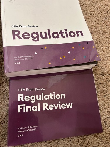 Becker CPA Exam V 4.2 Regulation Textbook and Final Review Set | eBay