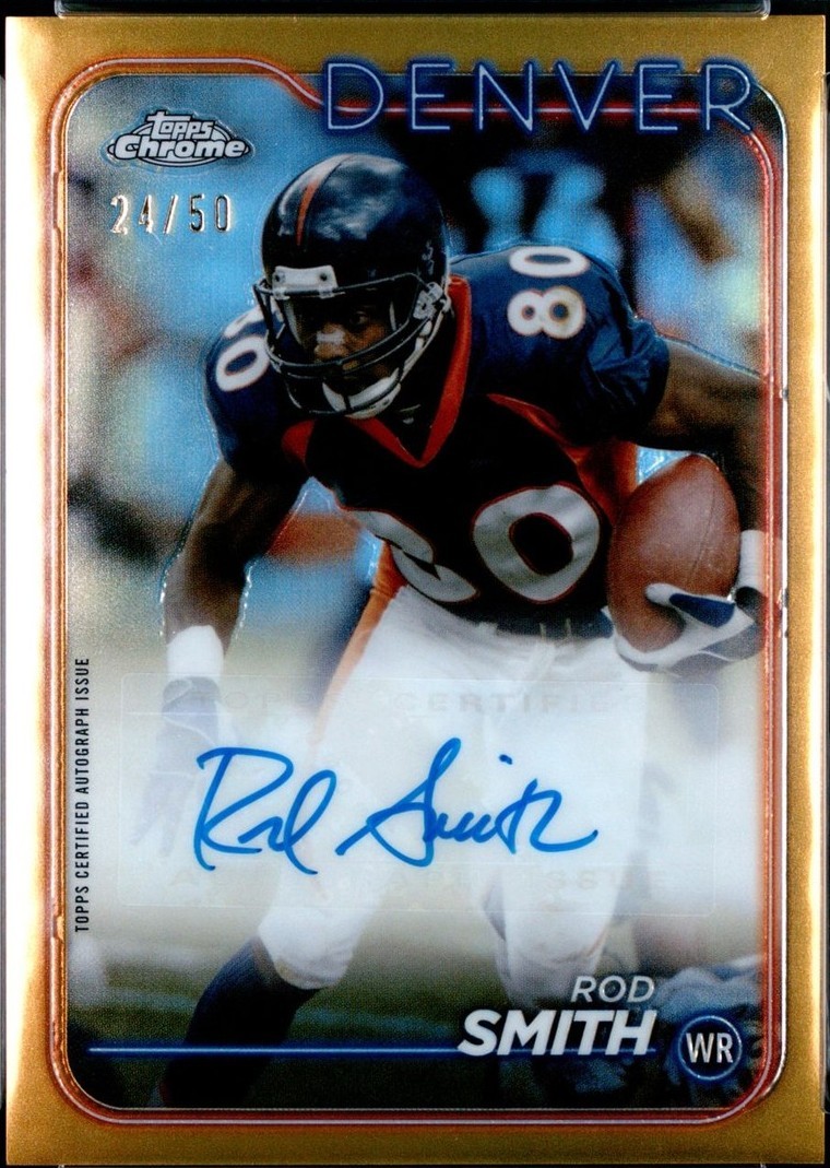 2024 Topps Chrome - Autographs Rod Smith #BA-RSM Gold Refractor /50 (AU ...