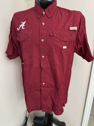 Columbia PFG Alabama button up Shirt Mens Large Vented Fishing crimson ...