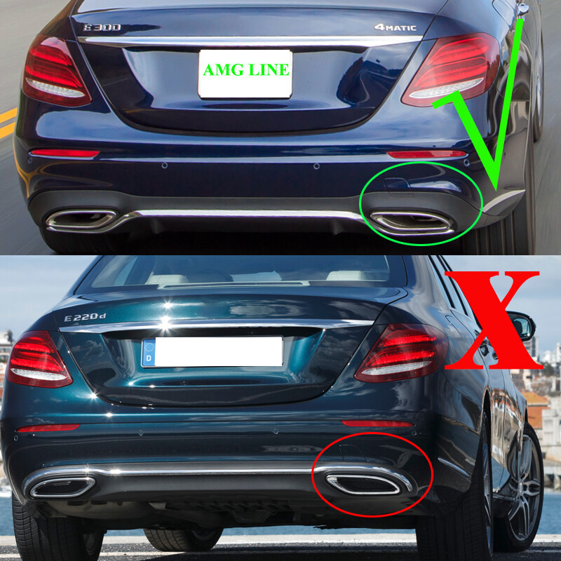 Rear Diffuser Exhaust Tips W/ LED Light For Mercedes W213 E300 E63 2016 ...
