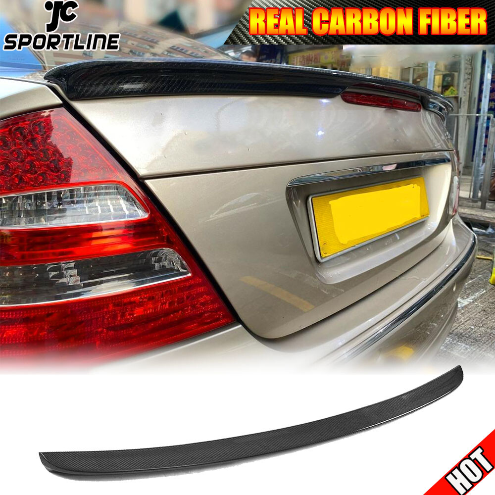 REAL CARBON Rear Trunk Spoiler Boot Wing Lip for Benz W211 E55 E63 AMG ...