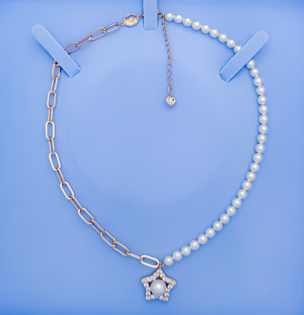 Swarovski Stella Pendant Crystal Pearls Star White Rose Gold-Tone ...