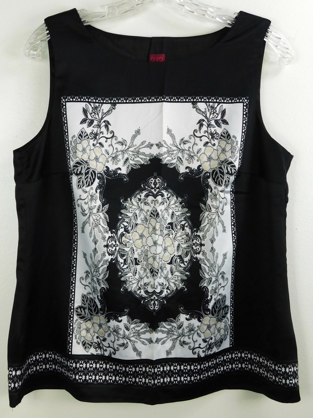 212 Collection Silky Black & White Sleeveless Blouse … - Gem