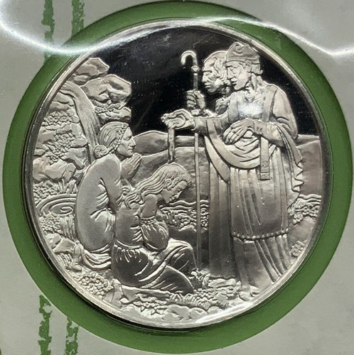 1976 FM IRELAND Saint Patrick Paschal OLD Proof Silver Religious Medal ...